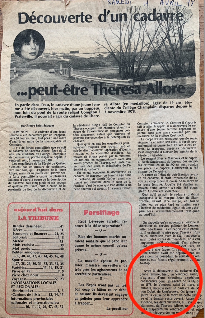 The aborted abduction of Manon Dubé – Who Killed Theresa?